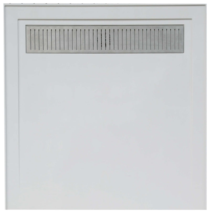 STYLO SMC Shower Base with Stainless Steel Centre Rear Channel (Waste ...
