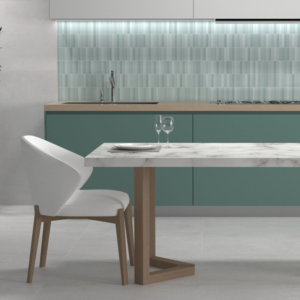 Kit-Kat Mosaic Anise Green Matt 115 x 231 – Joshua Tiles & Bathrooms