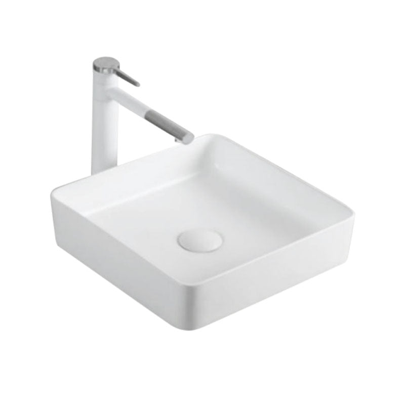 Ceramic Basin Series Above Counter Matt White 370x370x120mm – Joshua ...