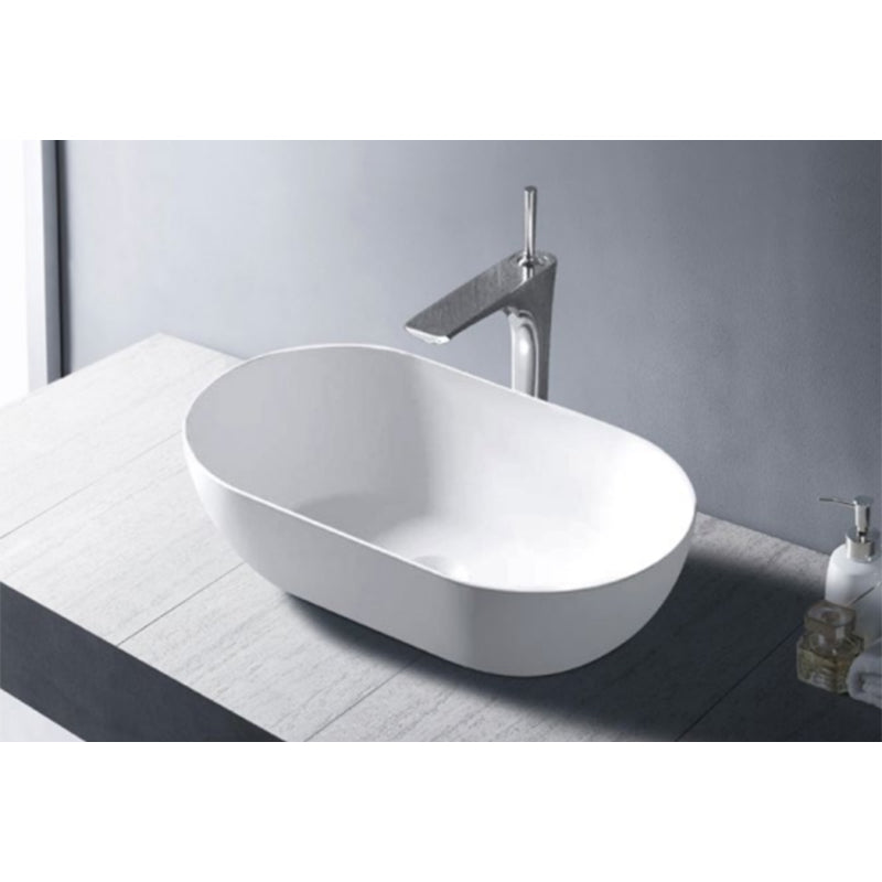 Solid Surface Basin Series Chloe Above Counter Matt White 560x320x155m ...