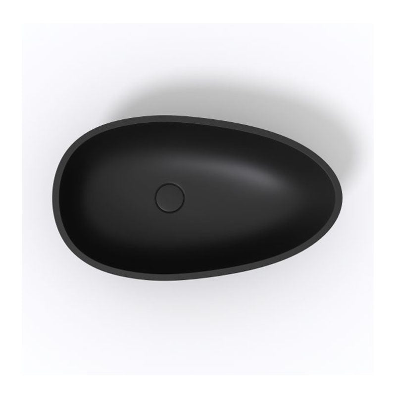 Solid Surface Basin Series Crystal Above Counter Matt Black 611x358x15 ...