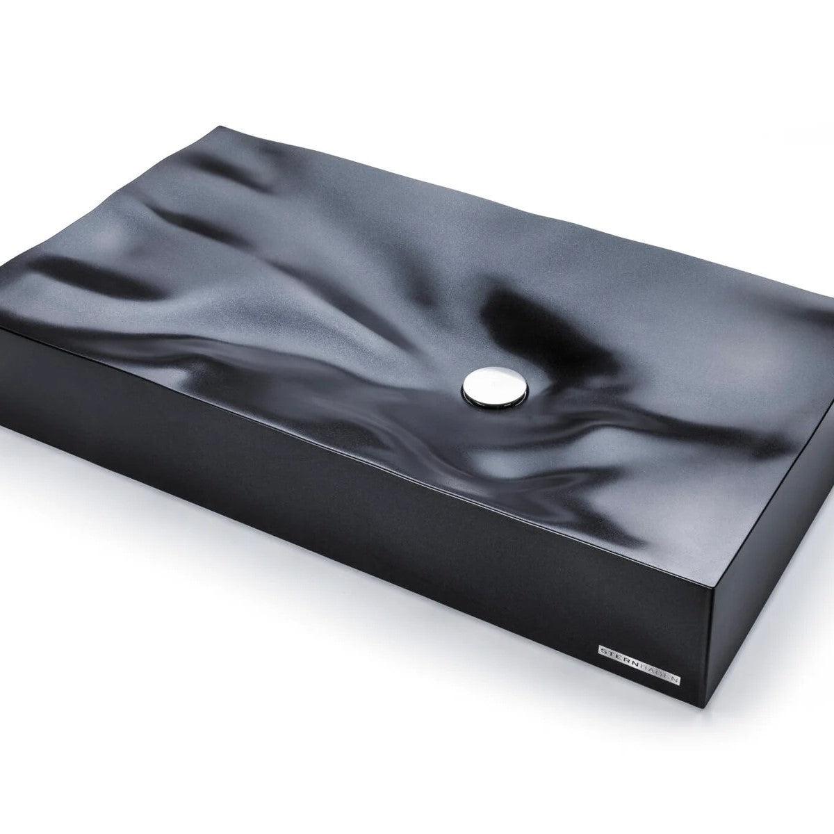 STERNHAGEN 815X465X130MM DUNE ABOVE COUNTER BASIN BLACK GLOSSY WASH BA ...