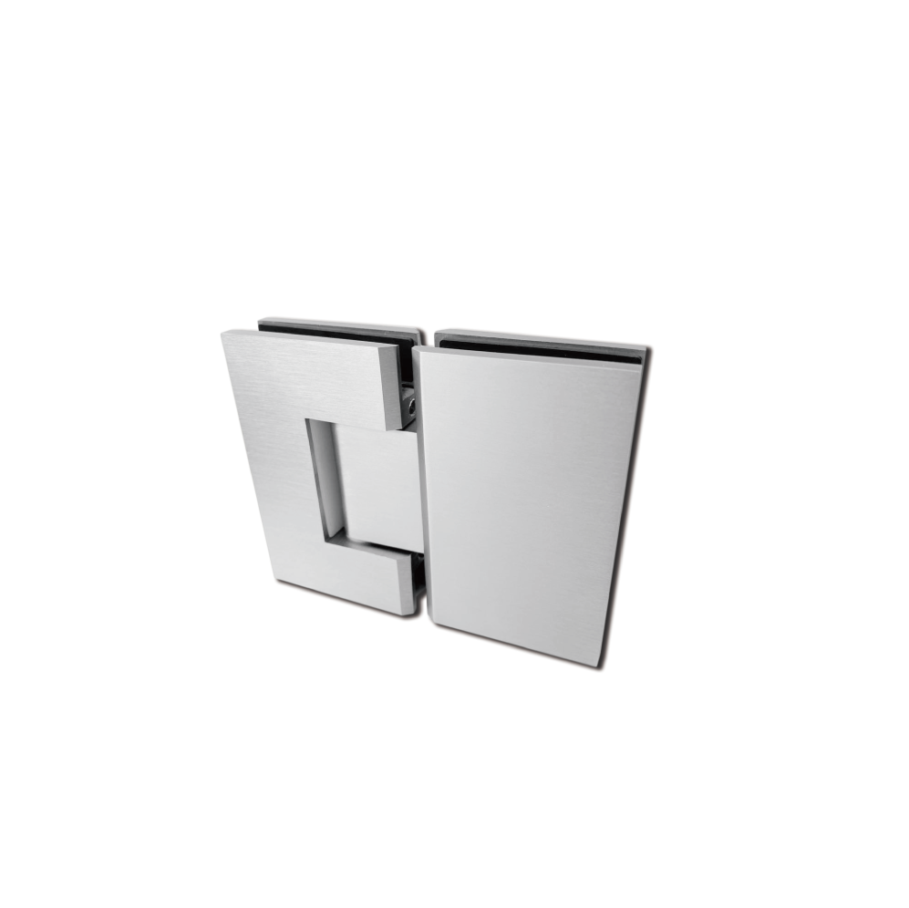 GLASS TO GLASS 180 HINGE PLATED SOLID BRASS SQUARE EDGES Chrome ...