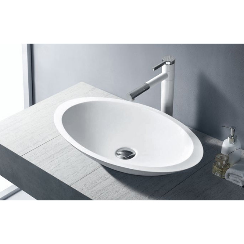Solid Surface Basin Series Phoenix Above Counter Gloss White 600x355x1 ...