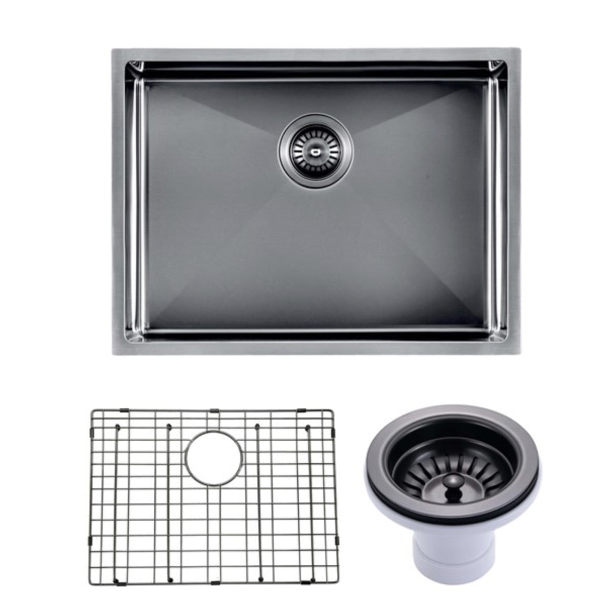 600x450x300mm Gunmetal Stainless Steel PVD Single Bowl Kitchen Sink ...