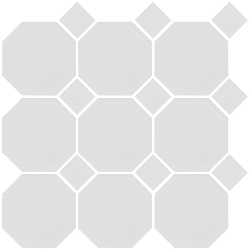 MATT WHITE OCTAGON GLOSS WHITE DOT 97X97 – Joshua Tiles & Bathrooms