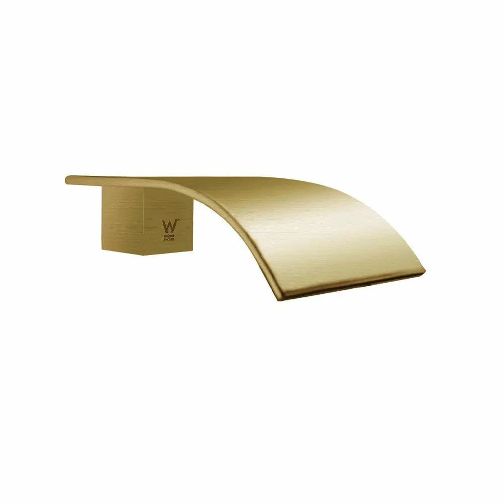 Cascade Brushed Brass Waterfall Bathtub/Basin Wall Spout – Joshua Tiles ...