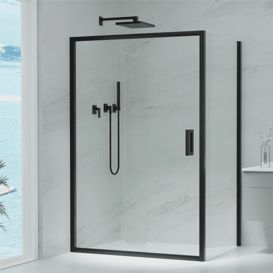 Semi-Frameless Sliding Screen Front Panel 1500-1600mm Black – Joshua ...